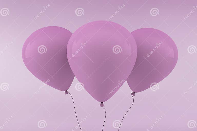 Three Pink Balloons stock illustration. Illustration of group - 24916495