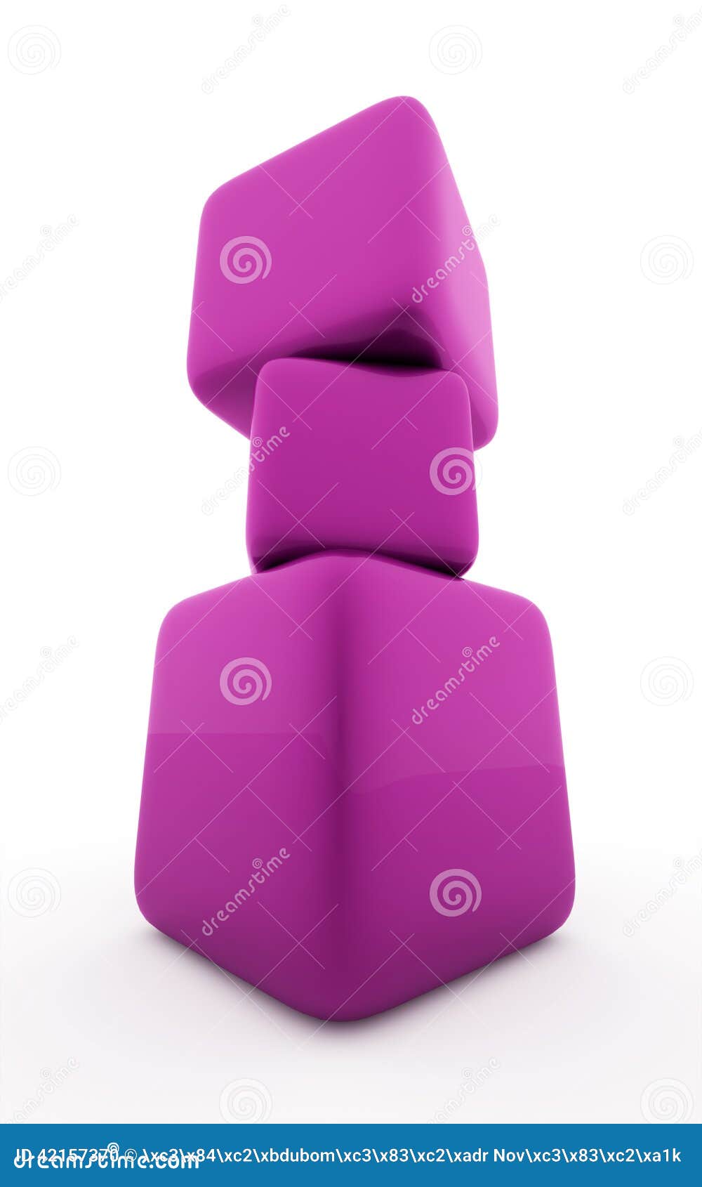 Three Pink Cubes Concept Isolated Stock Illustration - Illustration of ...