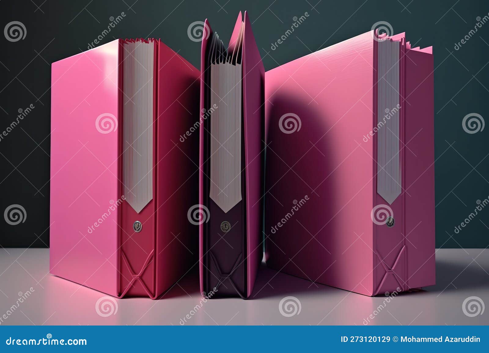 Three pink office folders stock illustration. Illustration of ...