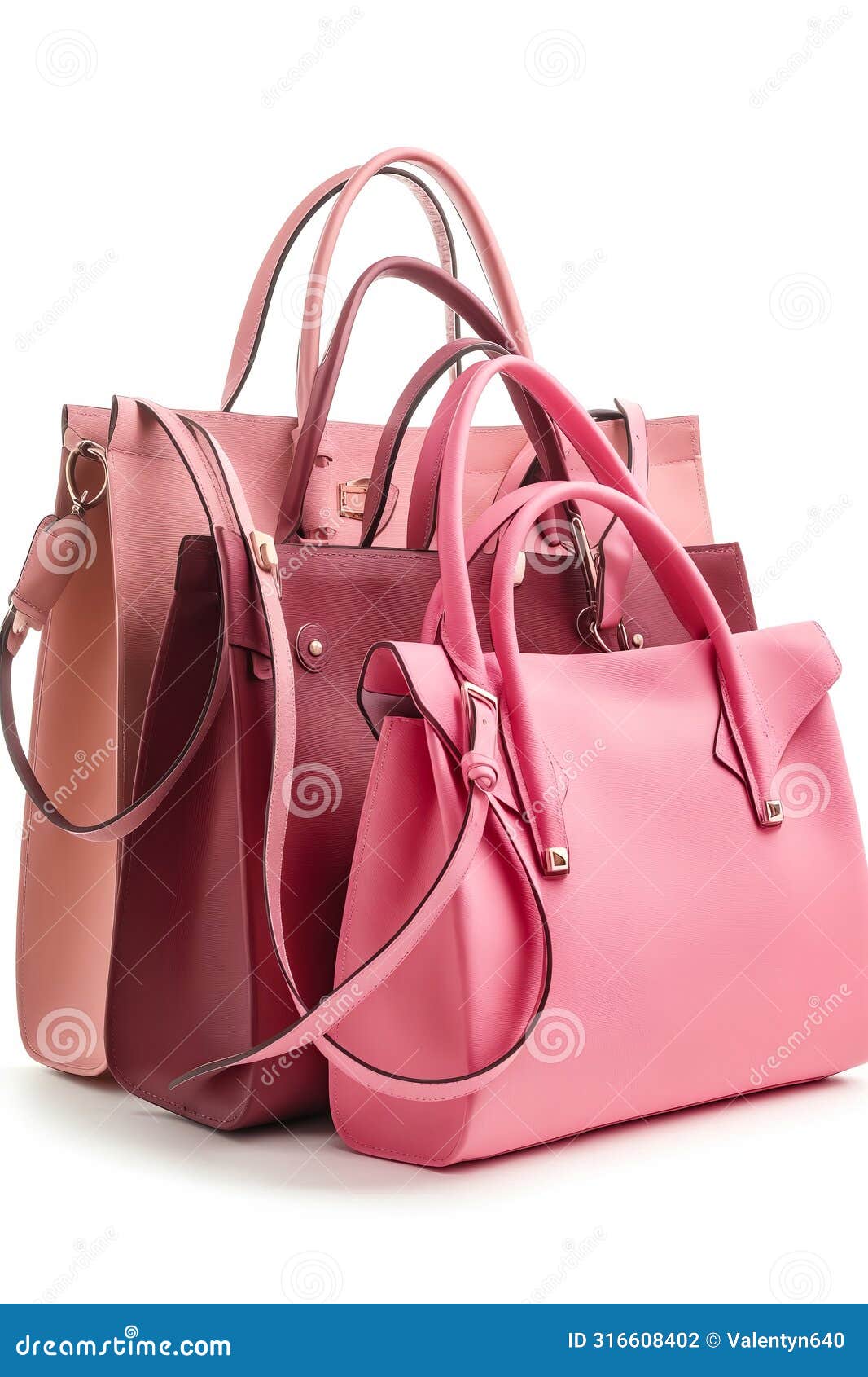 Three Pink Purses Stacked on Top of Each Other. Generative AI Stock ...