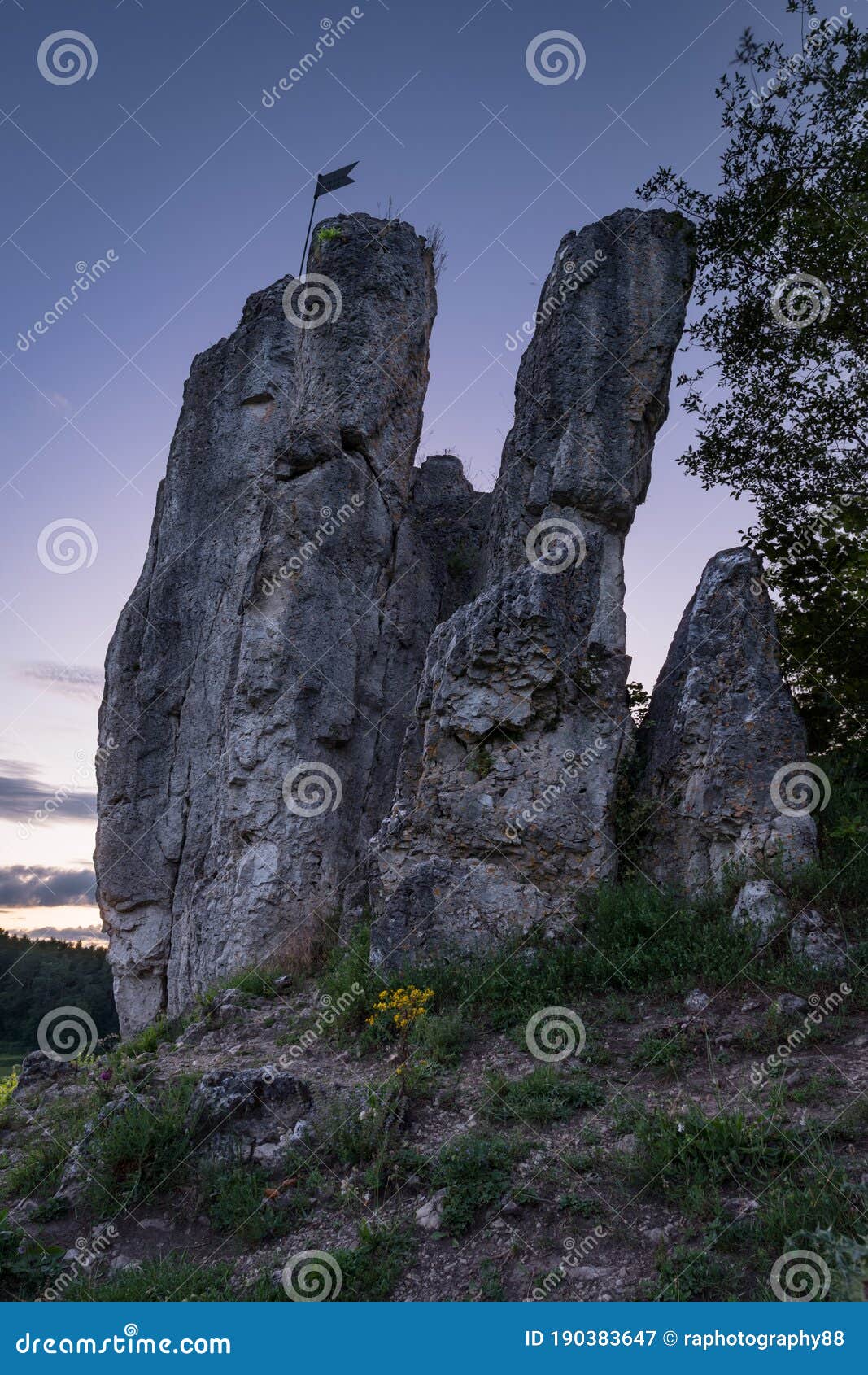 Three Pinnacles of Franconian Switzerland Stock Image - Image of green ...