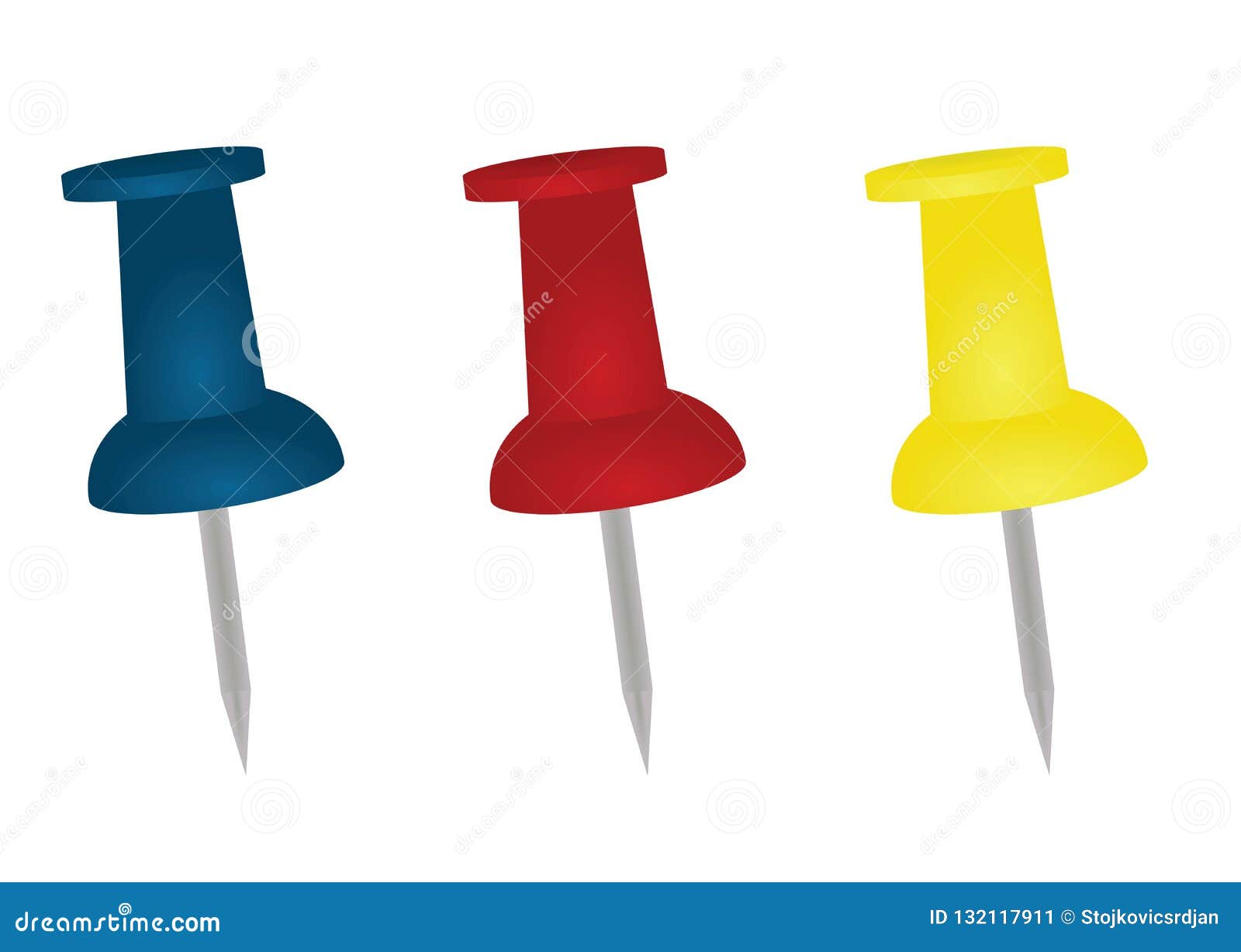 Three pins set stock vector. Illustration of color, board - 132117911