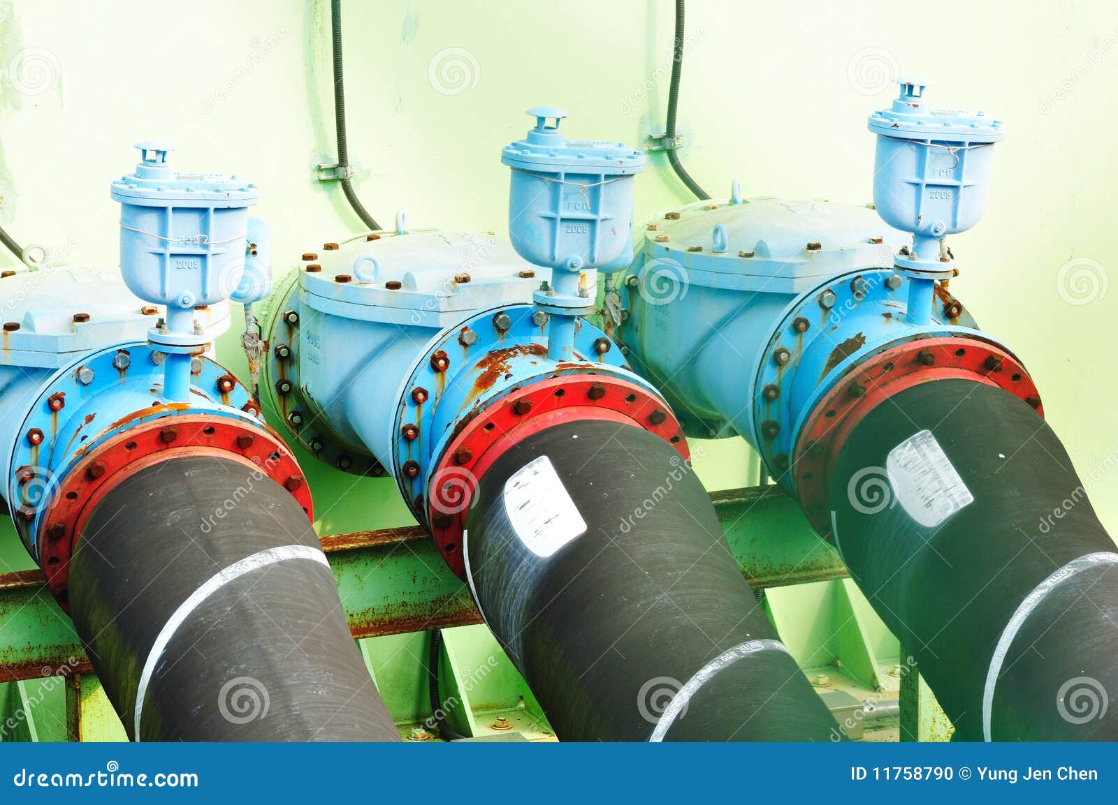 Three pipes stock photo. Image of white, iron, blue, green - 11758790
