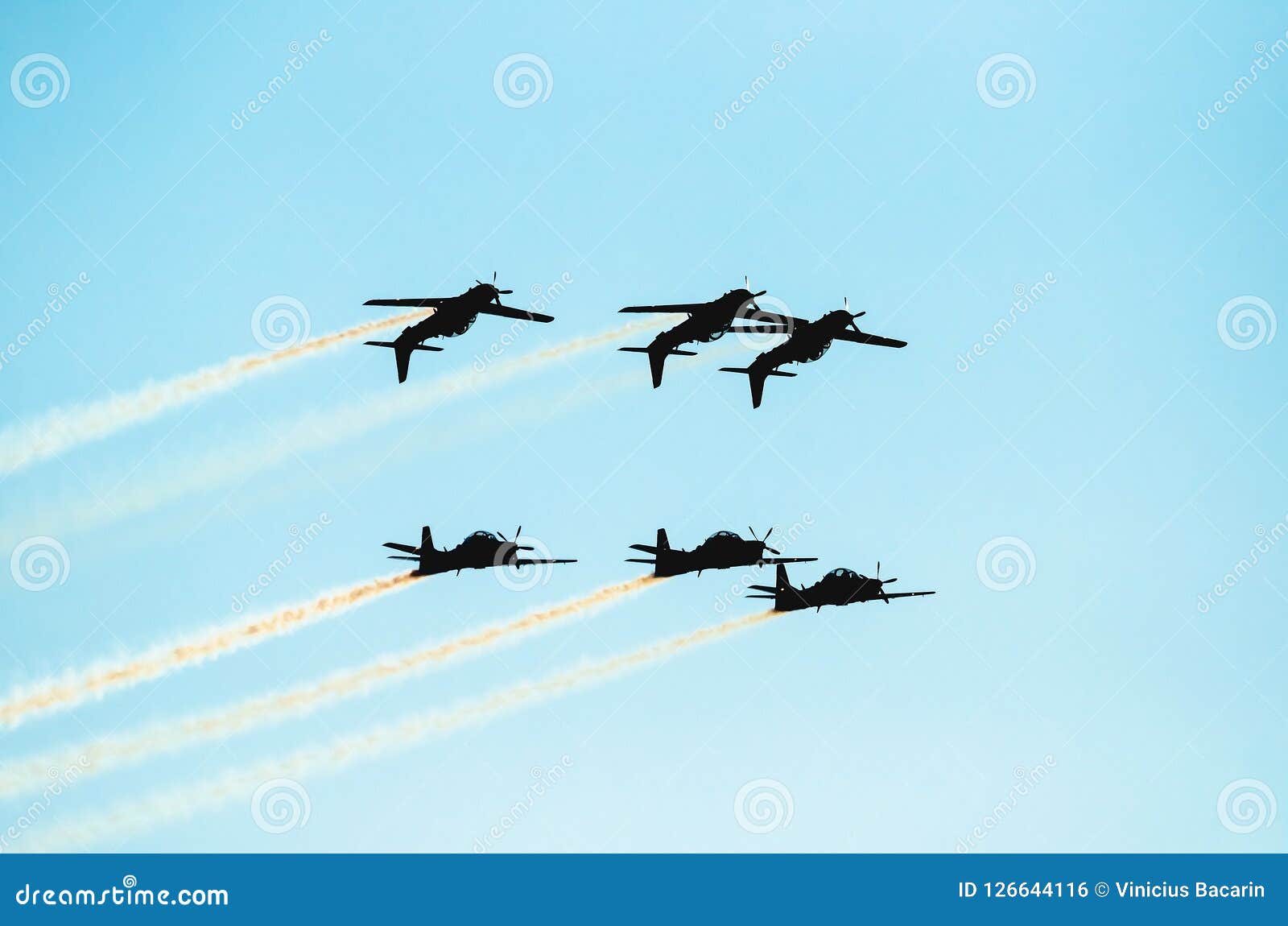 Three Planes Flying Upside Down and Others Three Flying Normally Stock ...