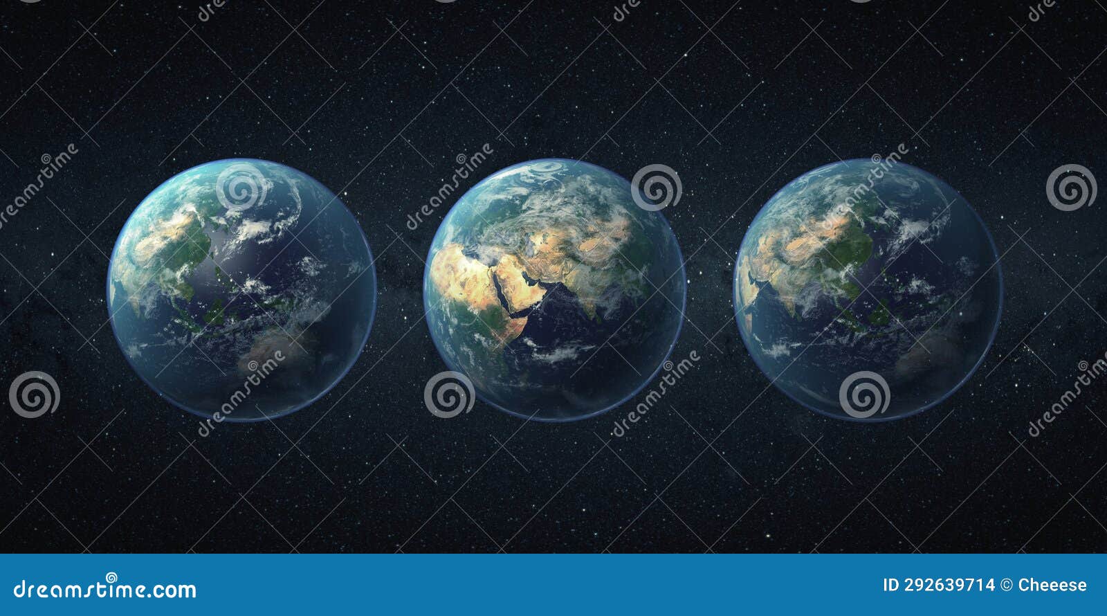 Three Planets Earth. 3d Rendering. Elements of this Image Furnished by ...