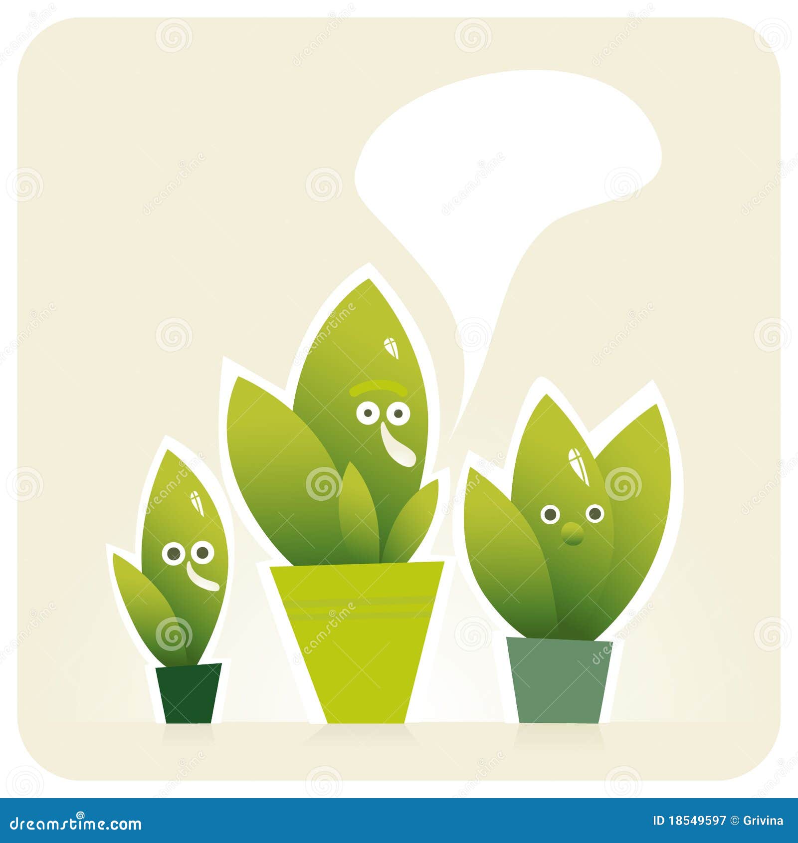 Three plants in the pots stock vector. Illustration of flower - 18549597