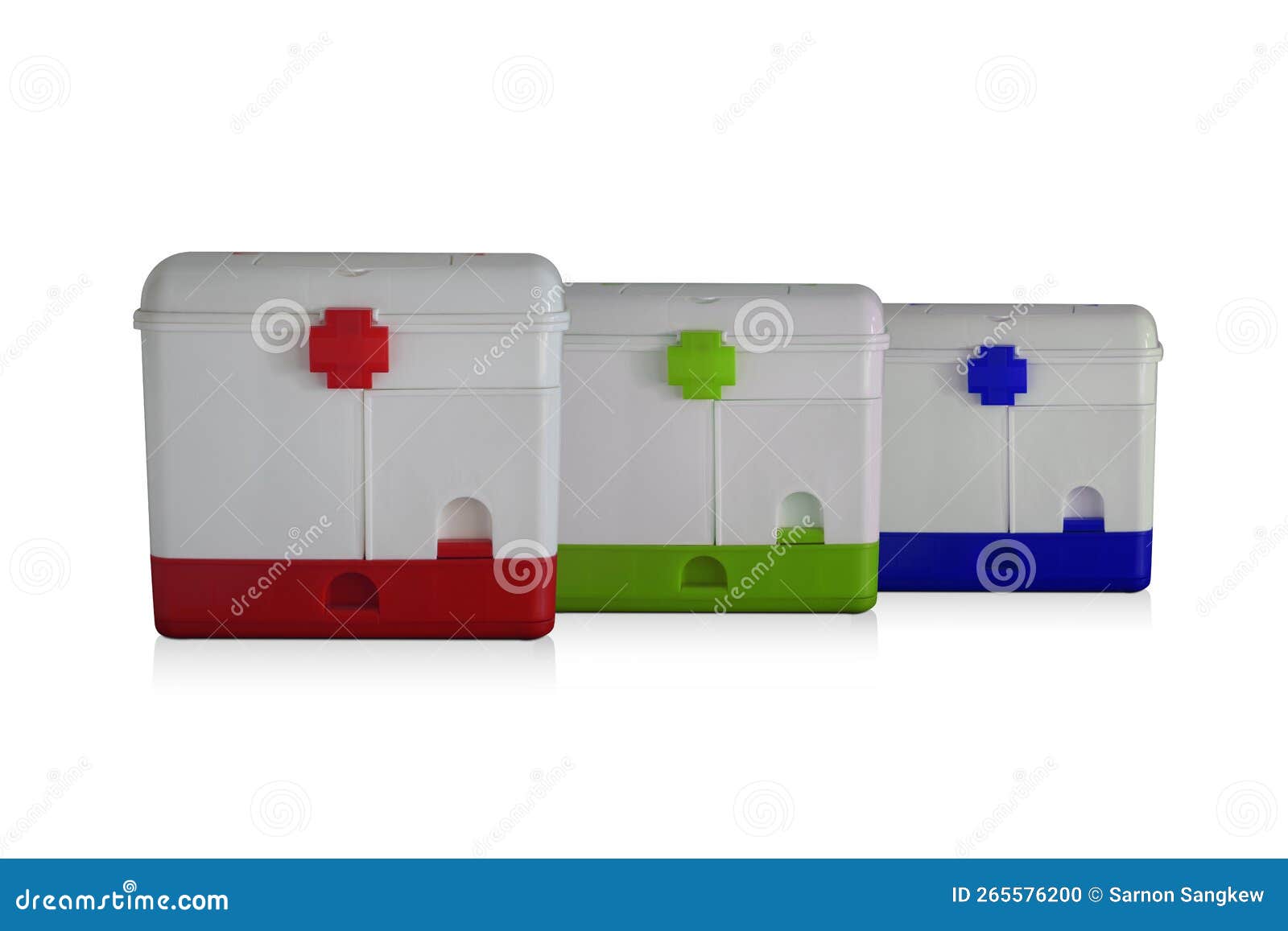 Beautiful Three Plastic Box on White Background, Object, Container ...