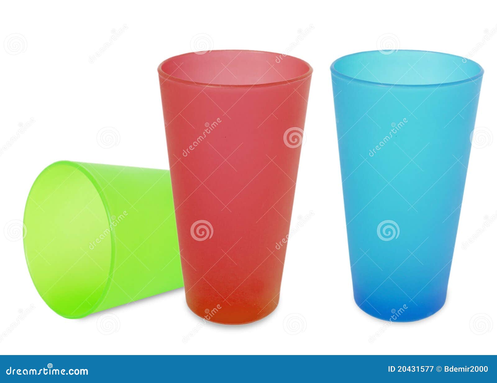 Three Plastic Cups Blue Green Red Color Stock Image - Image of coloured ...