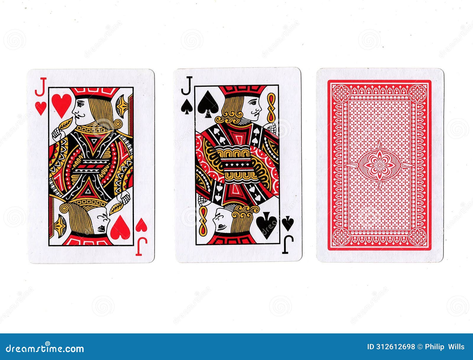 Three Playing Cards with a Pair of Jacks Revealed. Stock Illustration ...