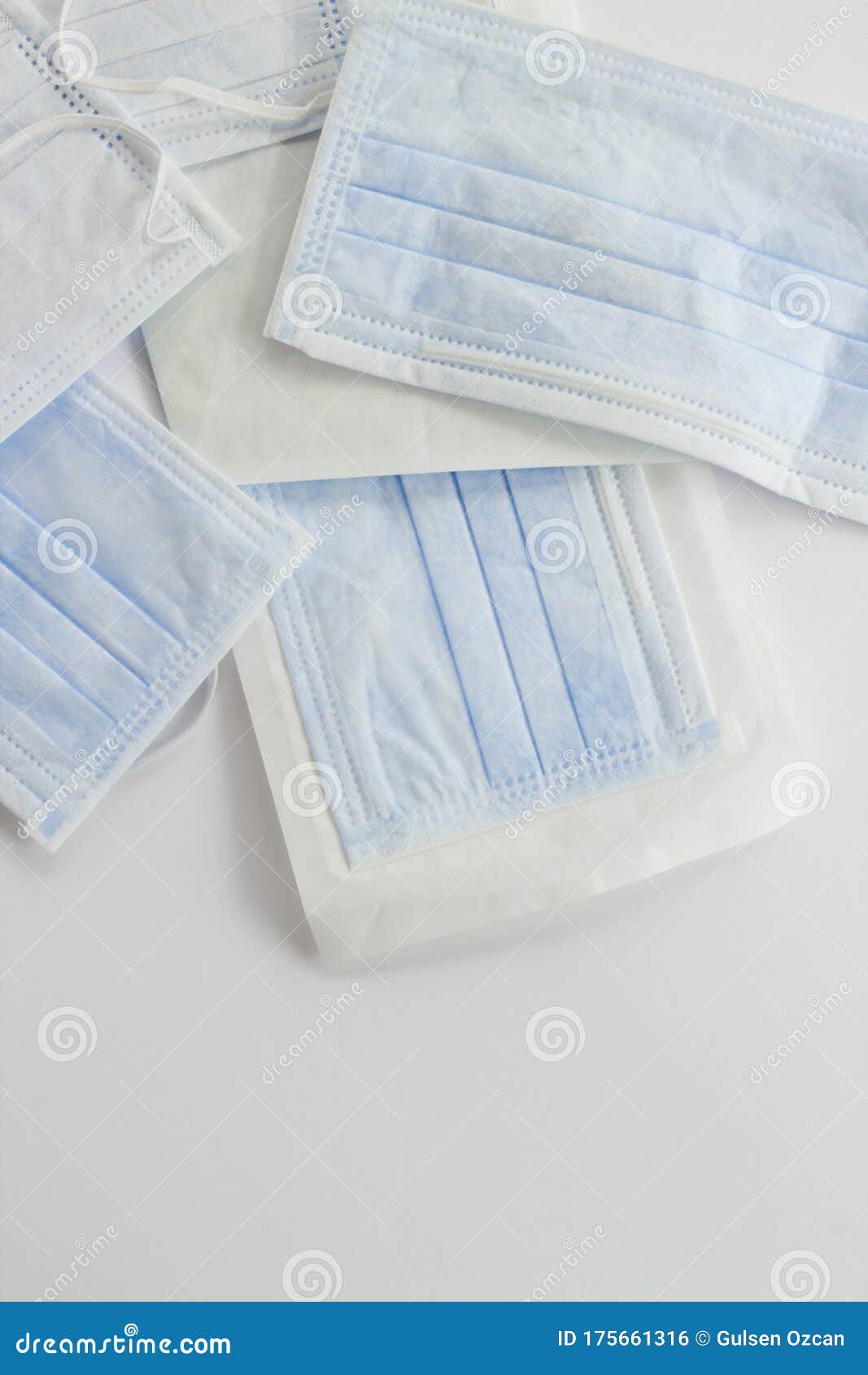 Three Ply Structure,single Use Hygenic Face Mask on White Stock Photo ...