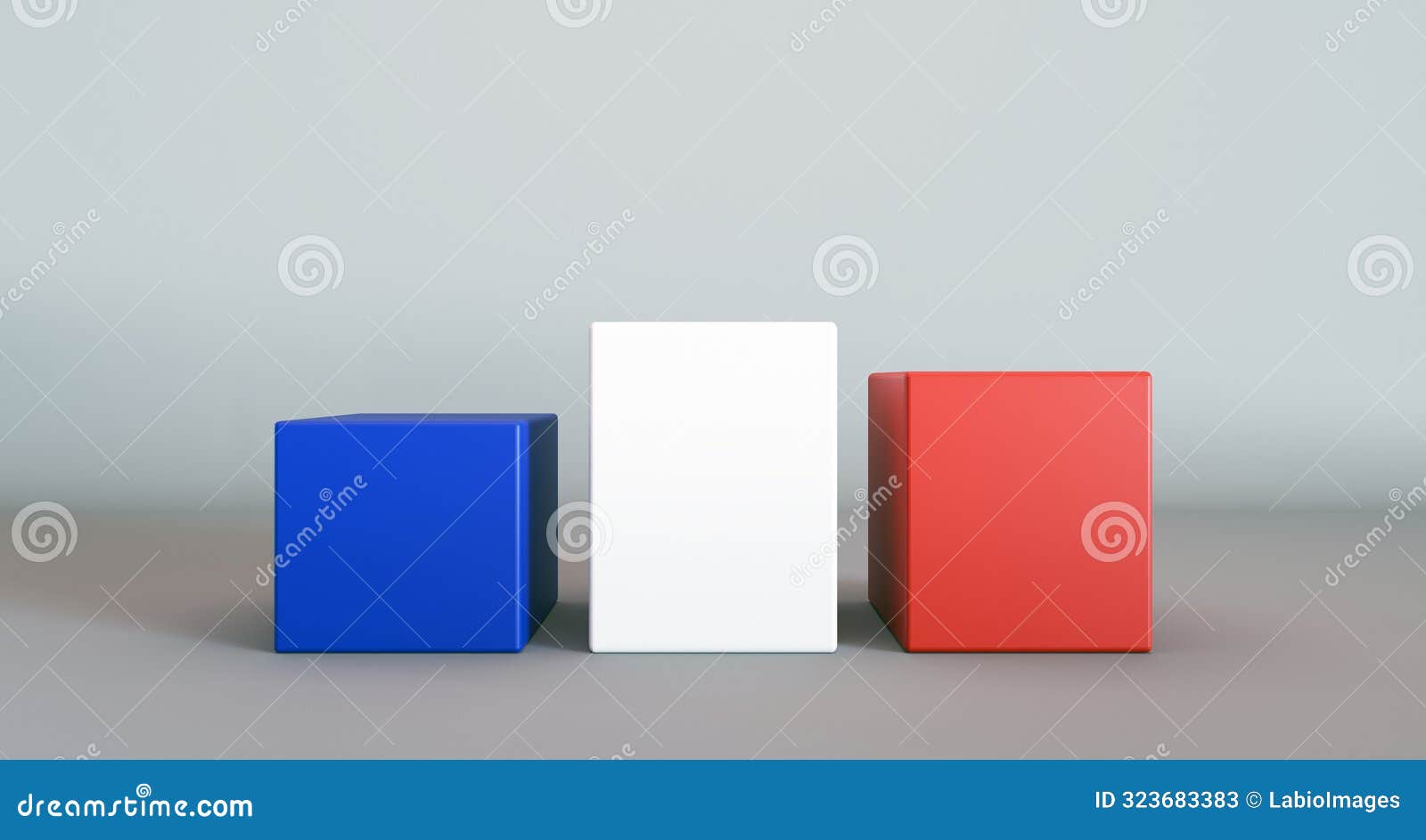 Three Podiums, Pulpits Or Stands For Display In A Light Gray Background ...