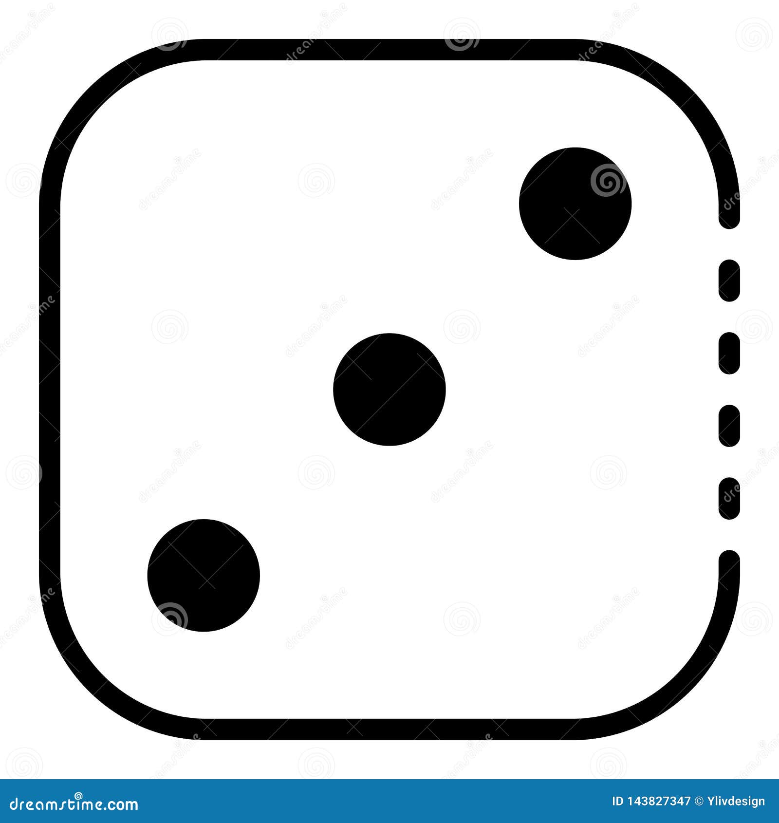Three Point Dice Icon, Outline Style Stock Vector - Illustration of ...
