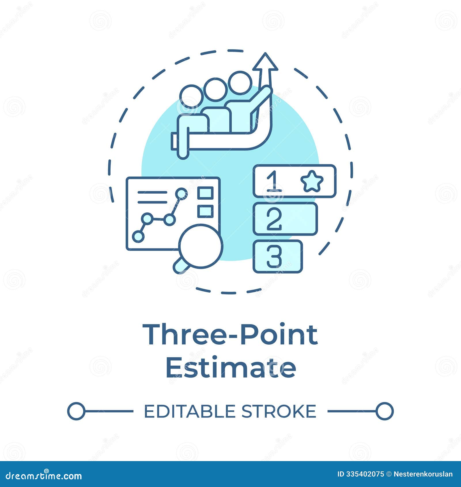 Three-point Estimate Concept Icon Stock Illustration - Illustration of ...