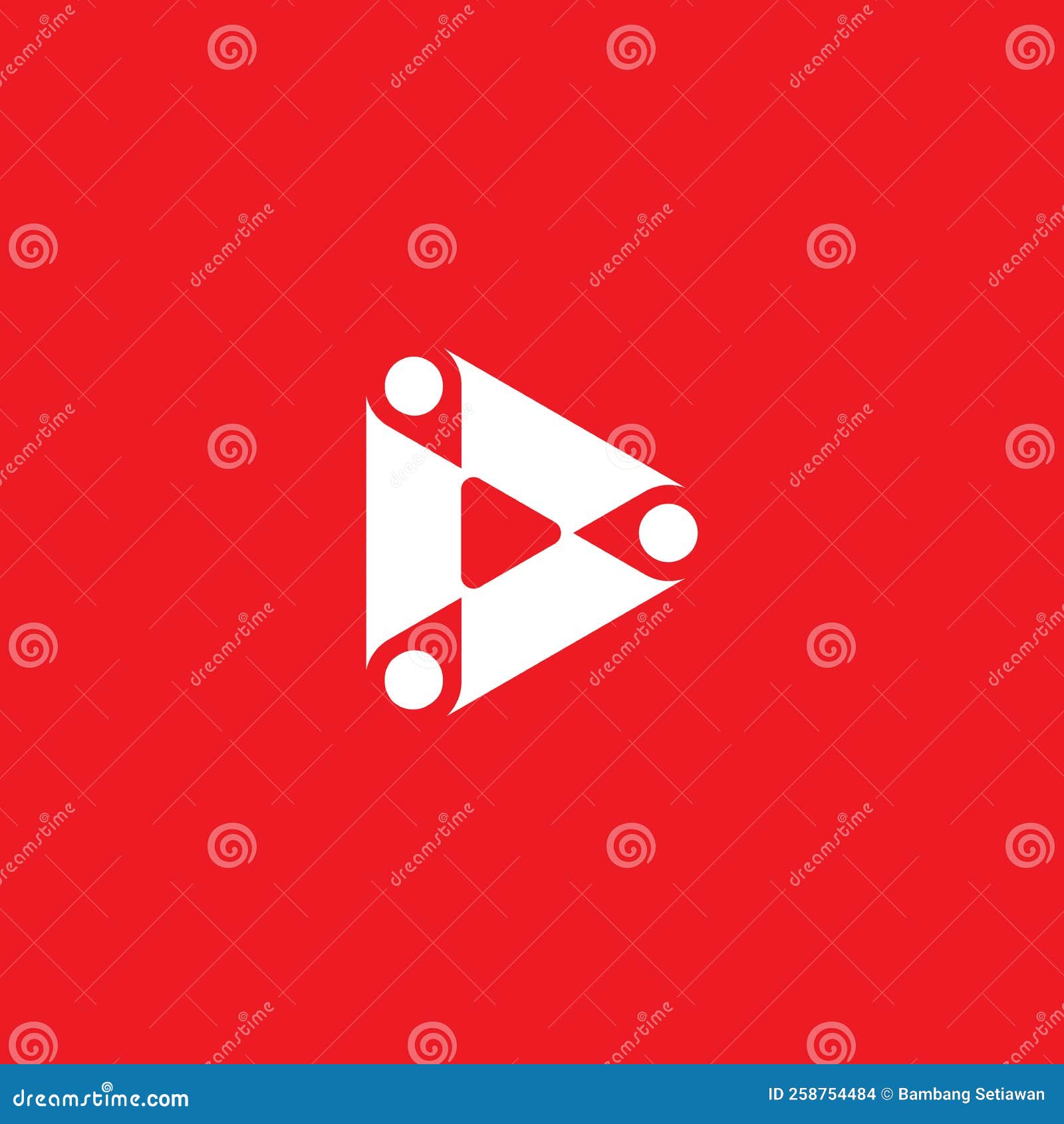 Three Point, Play Button, Triangle Logo Concept, Social Networking ...