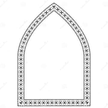 Three-Pointed Arch Flower Frame Stock Vector - Illustration of template ...