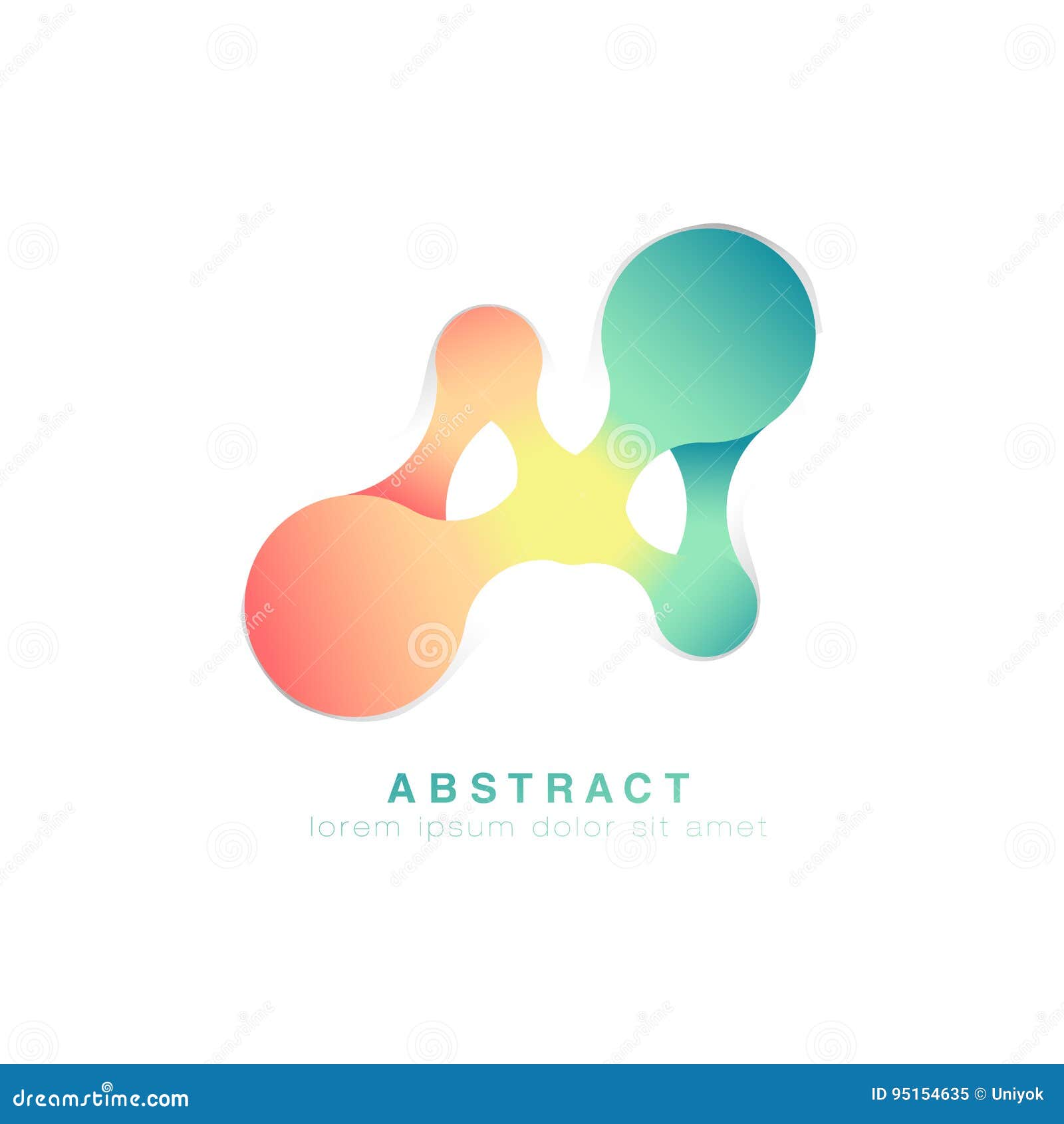 Three Points are Connected. Abstract Logo.Green and Pink Logo Infinite ...