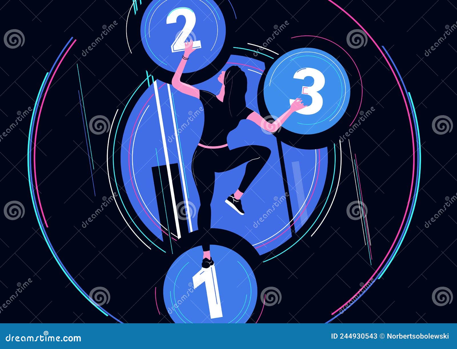 Three points of contact. stock illustration. Illustration of height ...