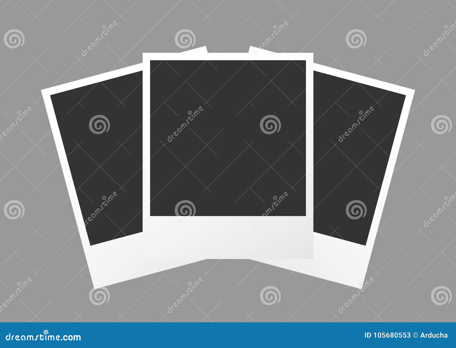 Three Polaroid Paper Frame with Blank Spot Stock Vector - Illustration ...