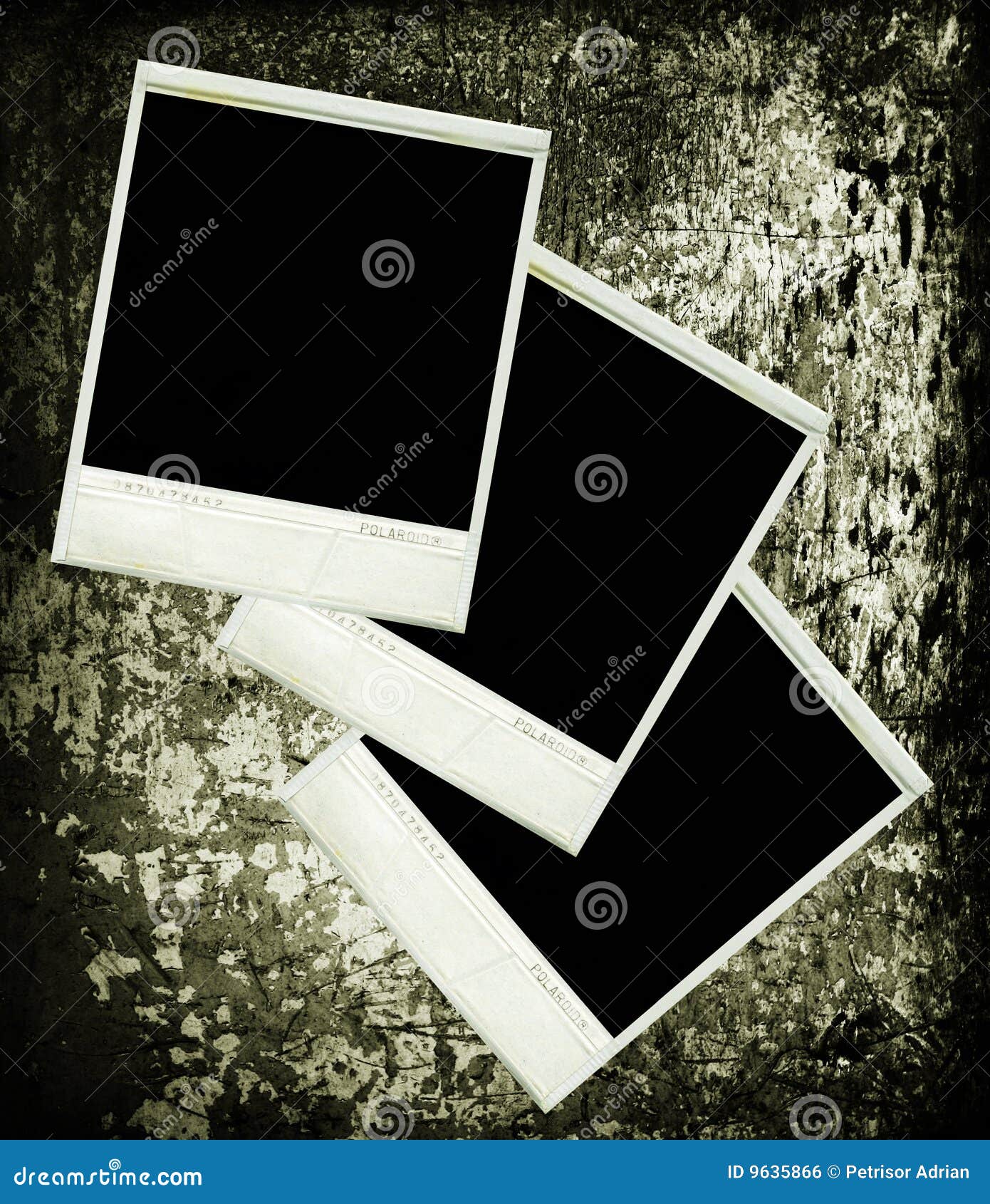 Three Polaroid Vintage Pictures on Wood Texture Stock Photo - Image of ...