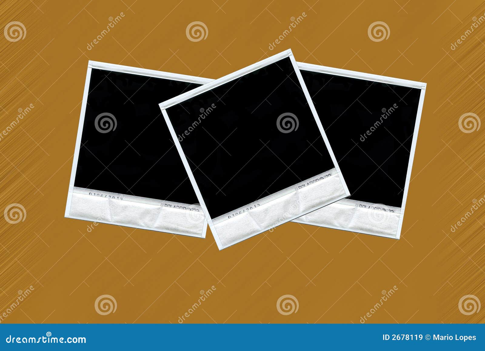 Three Polaroids stock image. Image of border, film, retro - 2678119