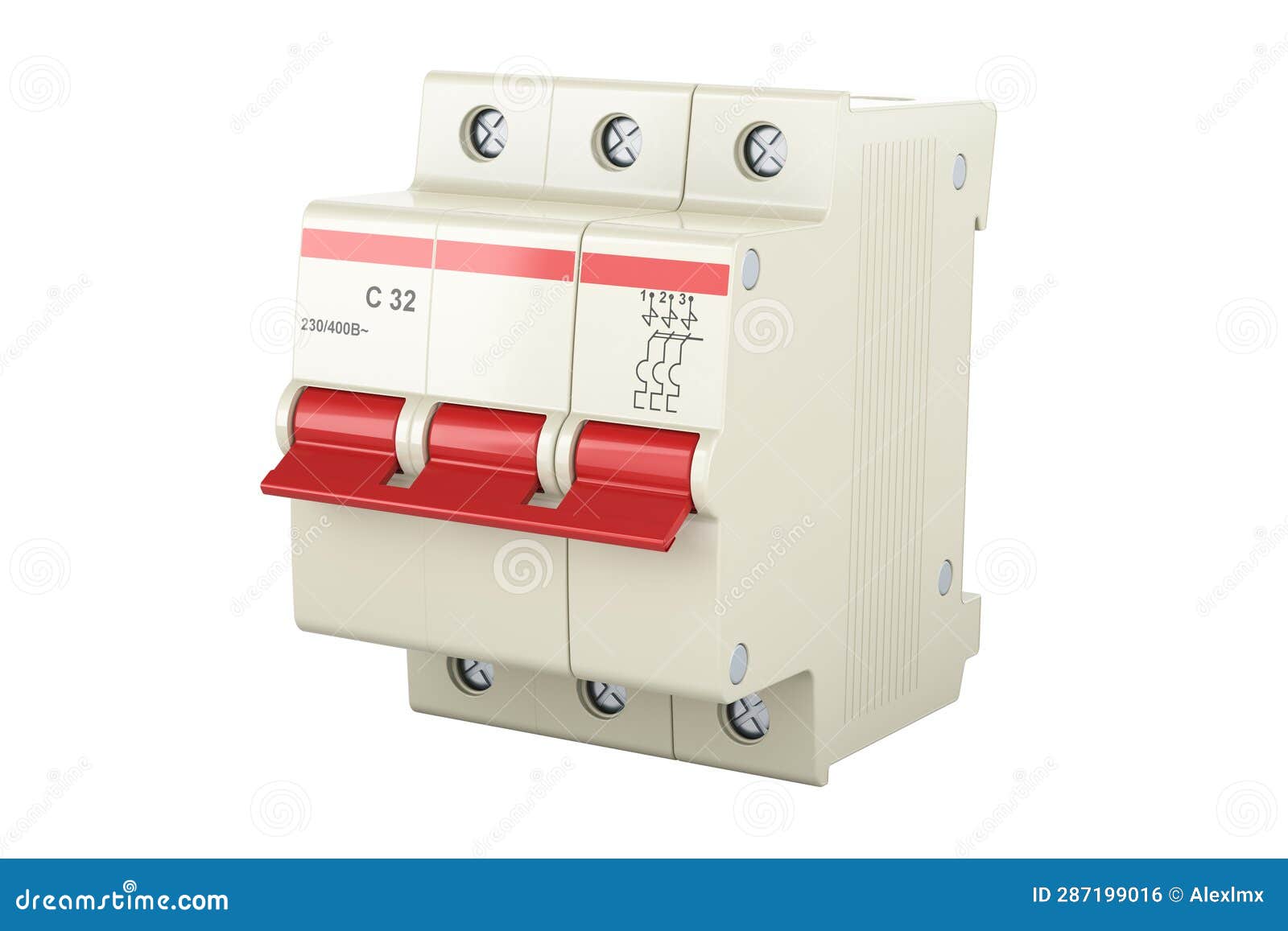 Three Pole Miniature Circuit Breaker Electrical Device For DIN Rail ...