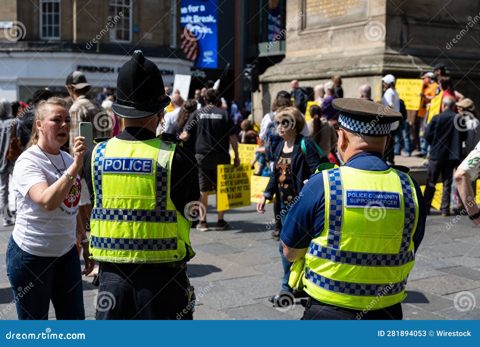 Police Officers Stand in a Crowded Area during Protests Editorial Stock ...