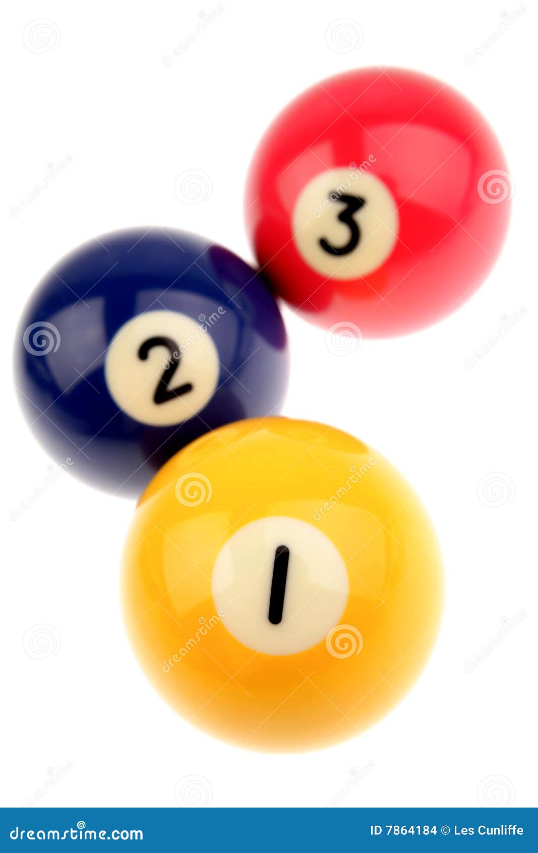 Three pool balls stock photo. Image of studio, white, snooker - 7864184