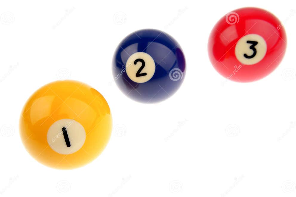 Three pool balls stock image. Image of shot, three, macro - 8277301