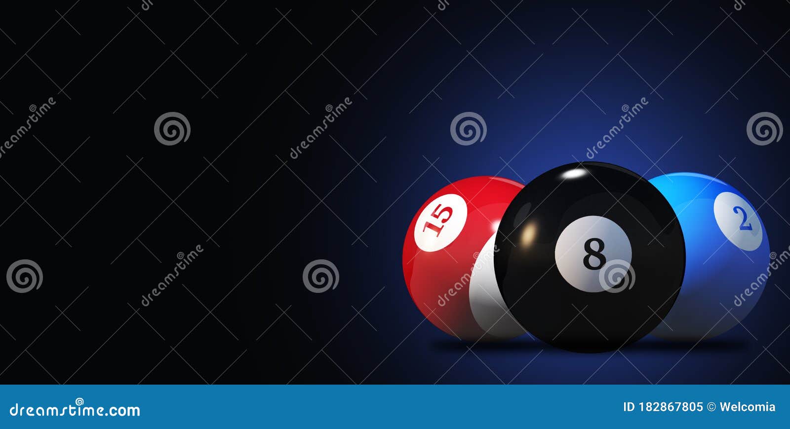Three Pool Balls from Billiard Game Stock Illustration - Illustration ...