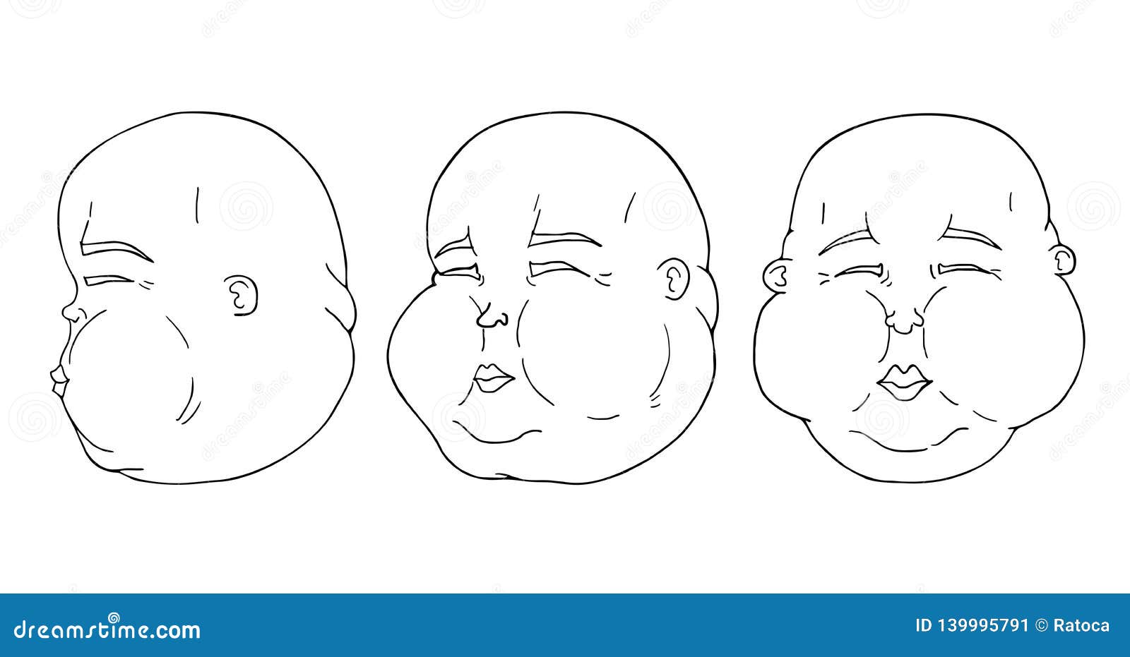 Three pose faces stock vector. Illustration of faces - 139995791