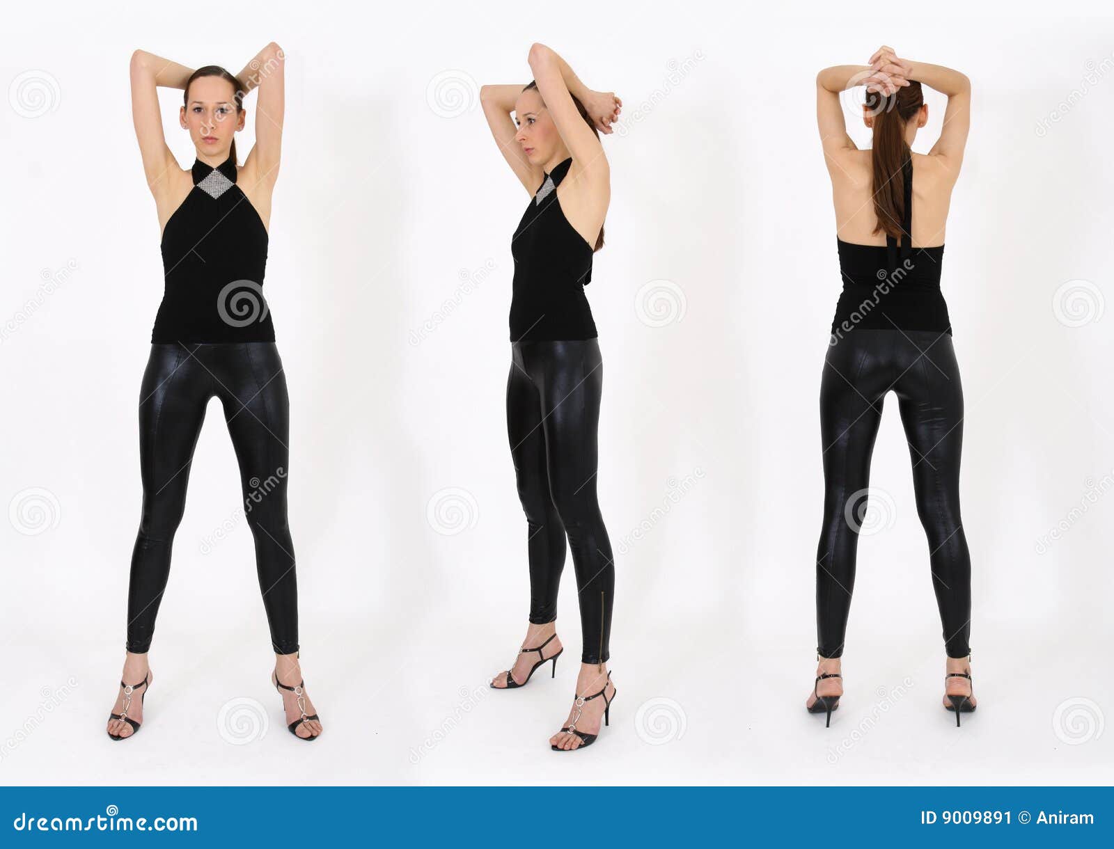 Three poses stock image. Image of fashion, studio, three - 9009891