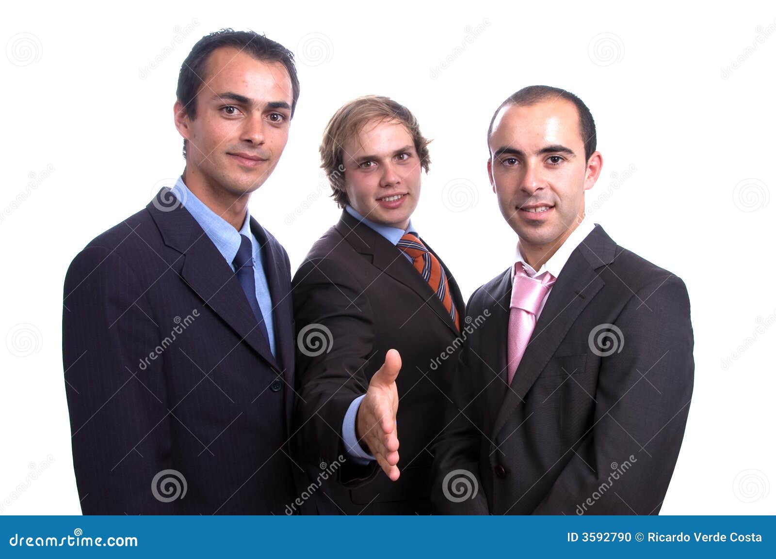 Three Positive Business Men Stock Photo - Image of fist, friendly: 3592790
