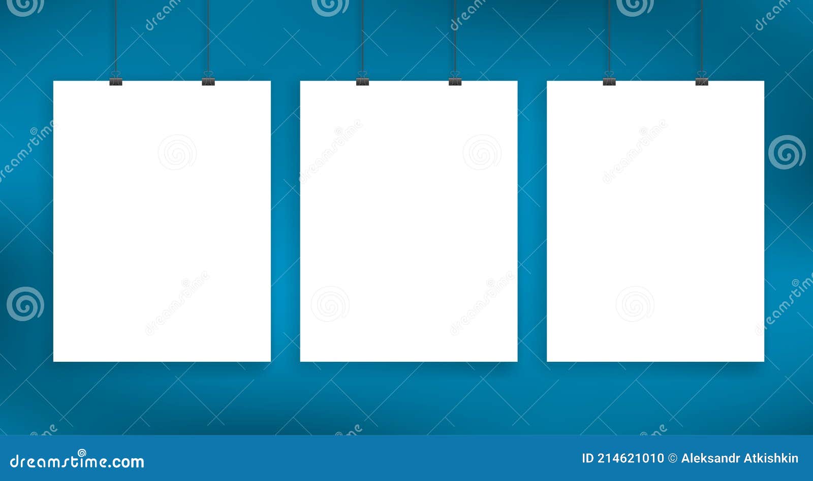 Three poster mockup stock vector. Illustration of mock - 214621010