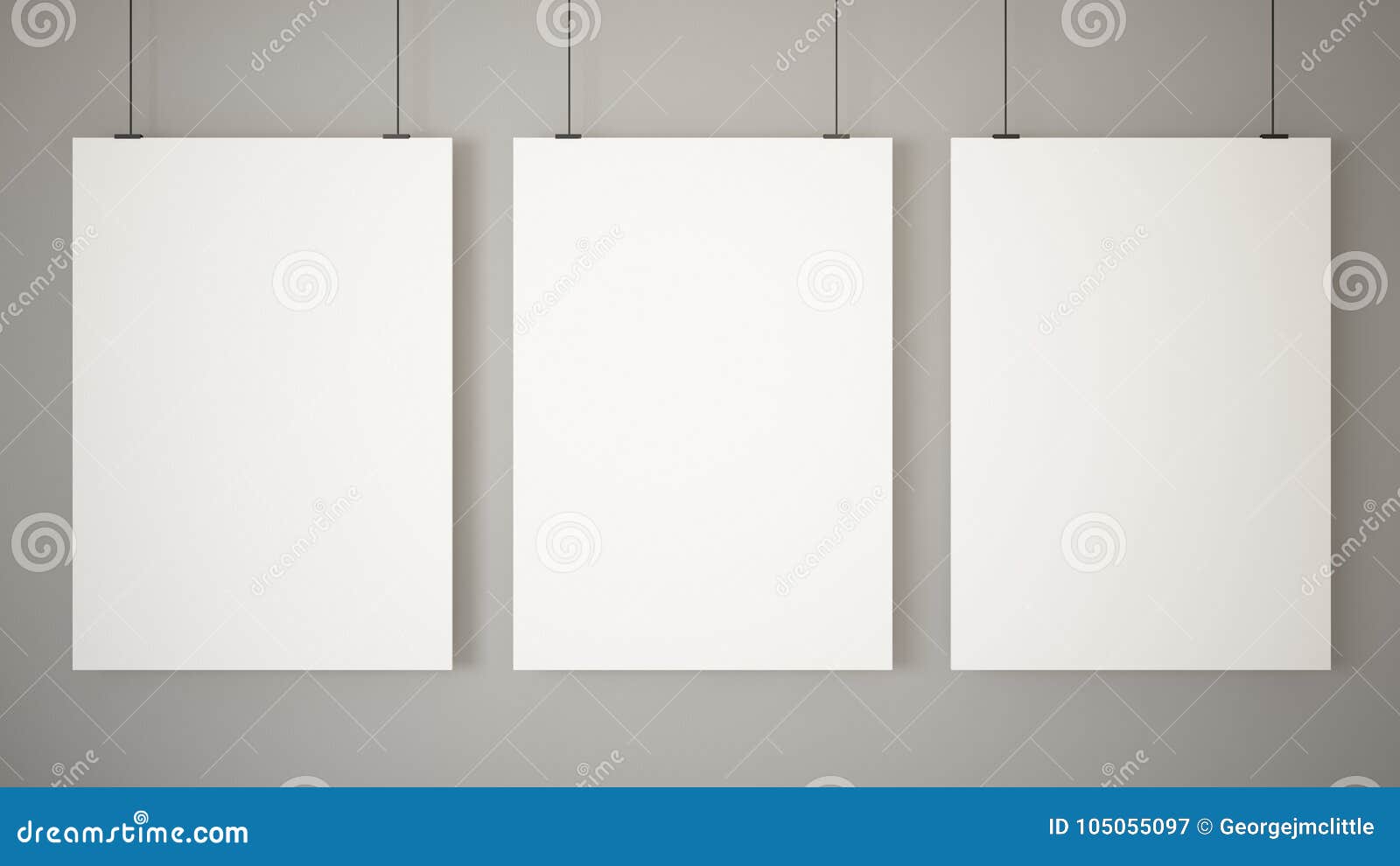 Three poster mockup stock illustration. Illustration of porfolio ...