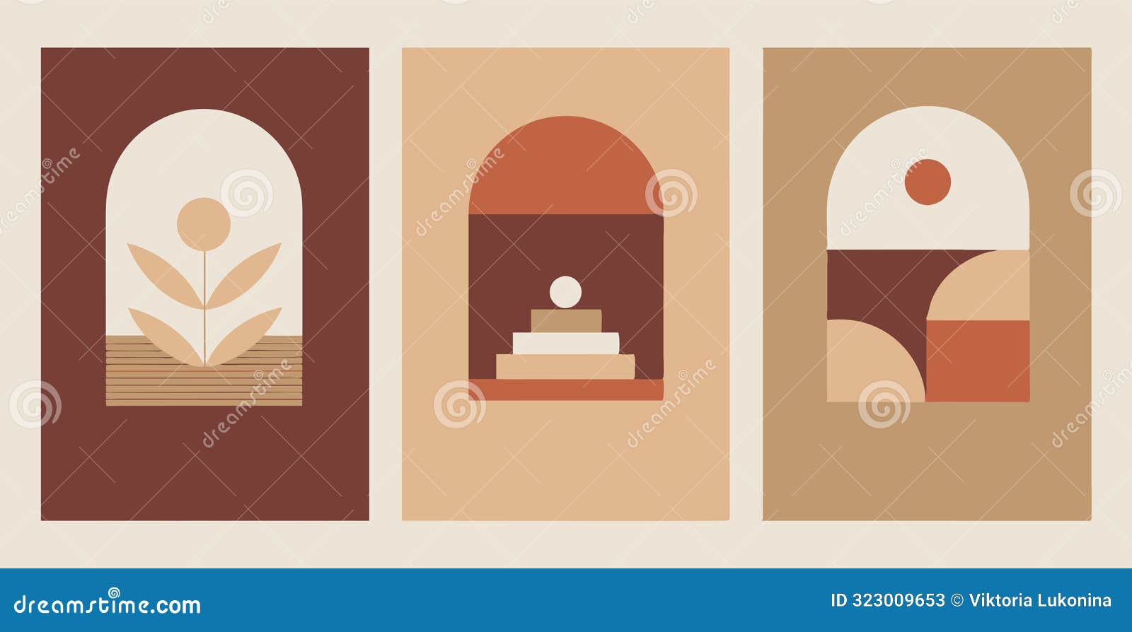 Three Posters with Arches and Geometric Shapes, Great for Architectural ...