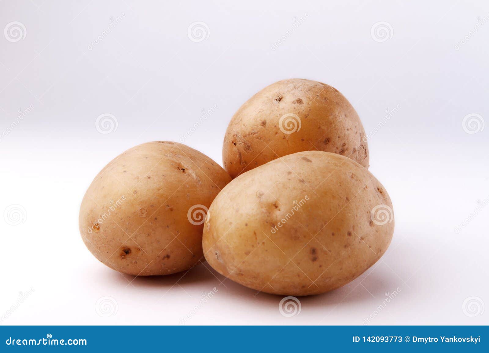 Three Potato on White Backgroun Stock Image - Image of vegetable ...