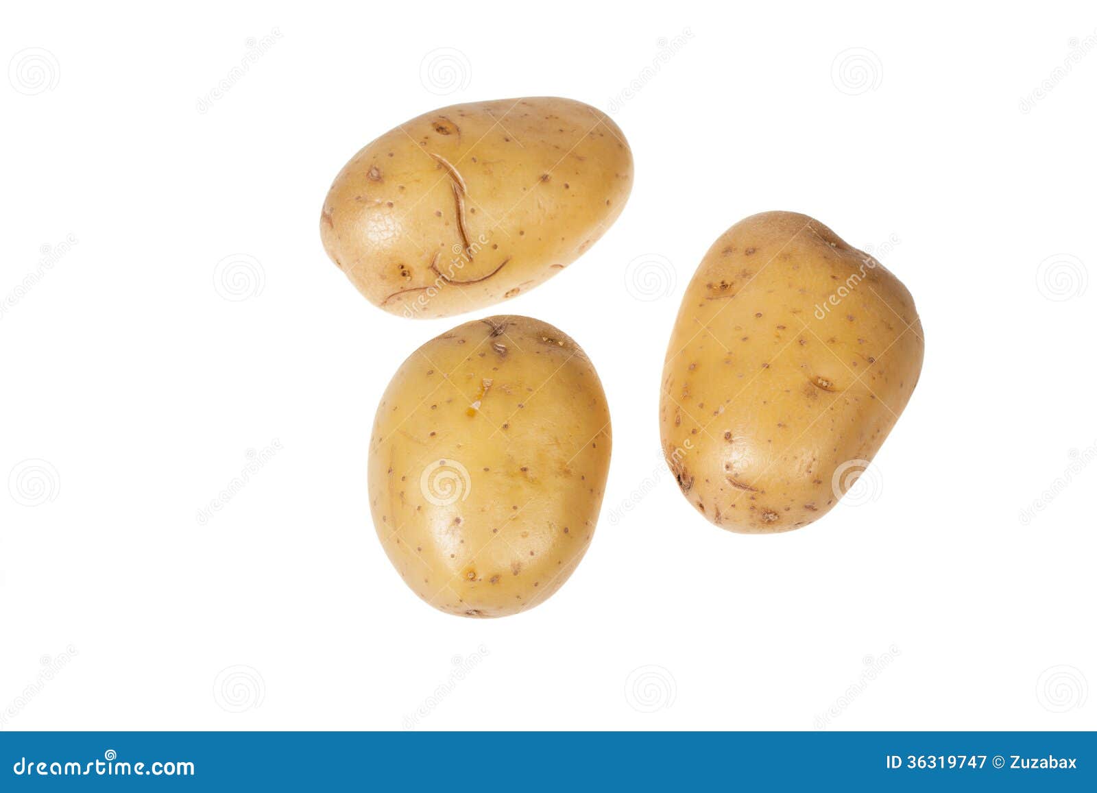 Three Potatoes on an Isolated Background Stock Image - Image of organic ...