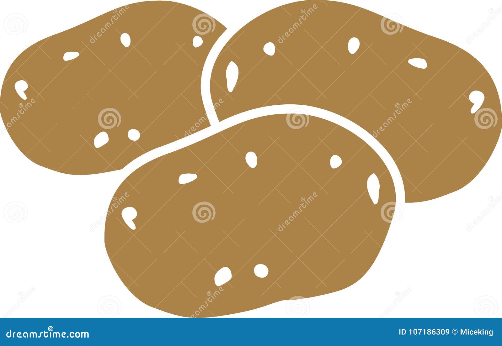 Three Potatoes vector stock vector. Illustration of three - 107186309