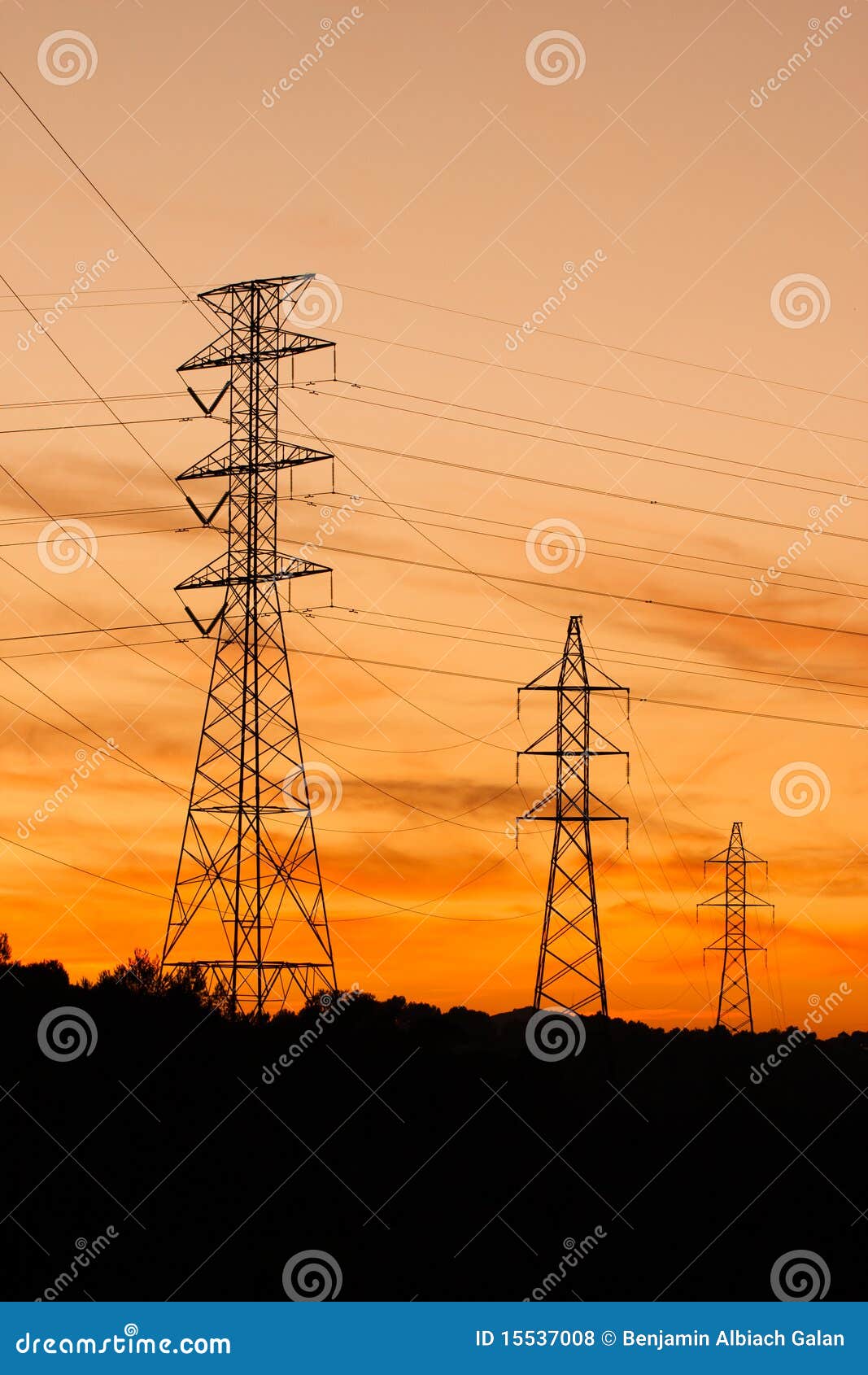 Three Power-lines Stock Photography | CartoonDealer.com #15537008