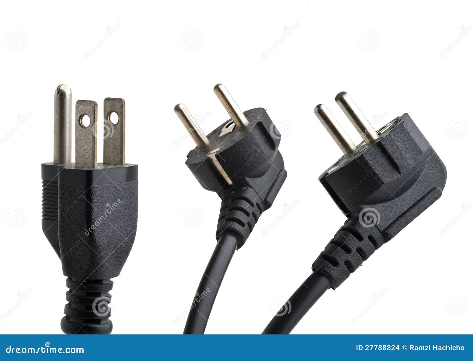 Three Power Plugs Isolated stock photo. Image of join - 27788824