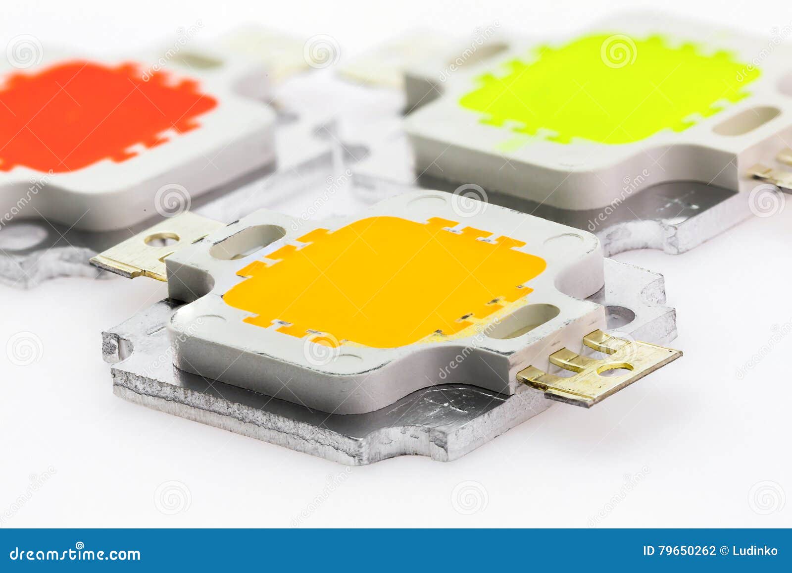 Three Powerful Color 10W LED Chips Stock Photo - Image of emitting ...