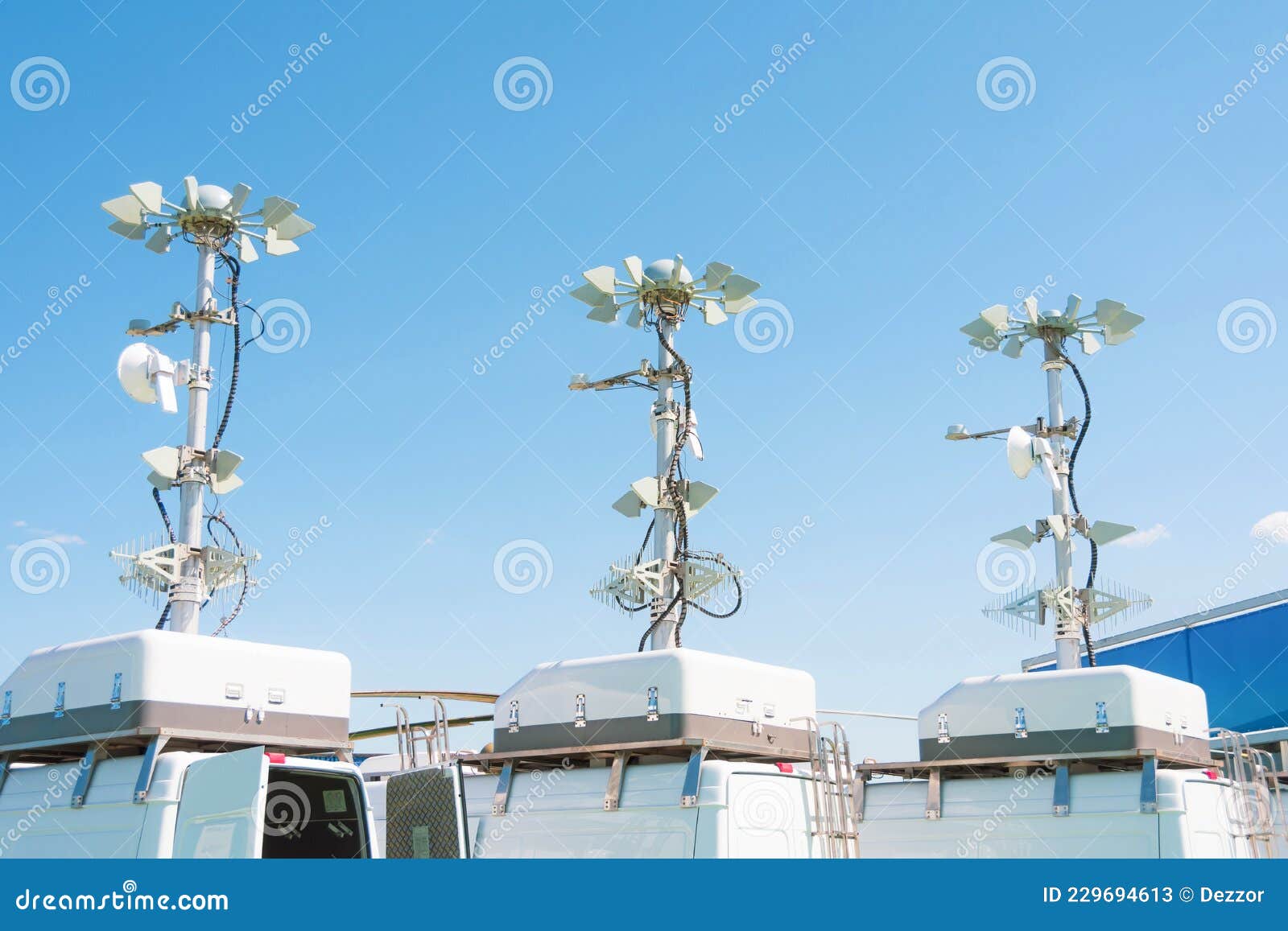 Three Powerful Engines For 200 Hp On A Speedboat. Royalty-Free Stock ...