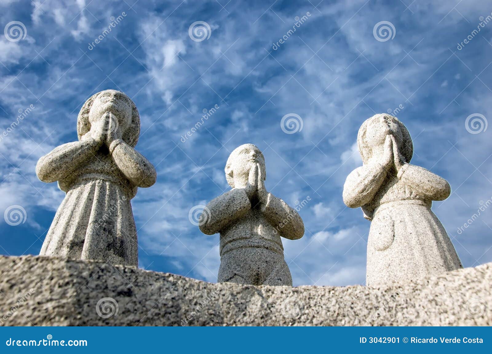 Three praying statues stock image. Image of jesus, father - 3042901