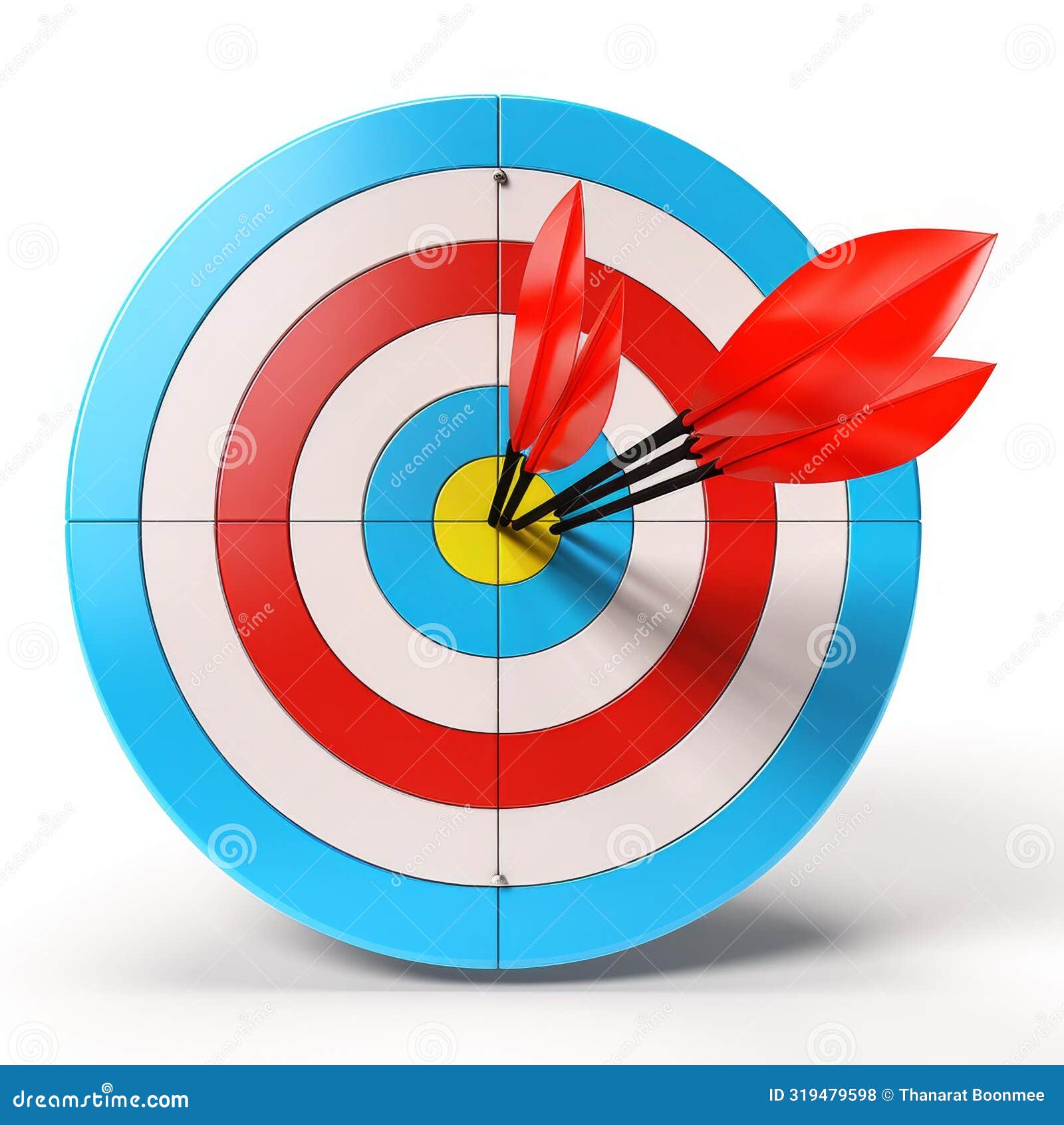 Three Precise Arrows Hit Bullseye, Symbolizing Accuracy, Isolated on ...