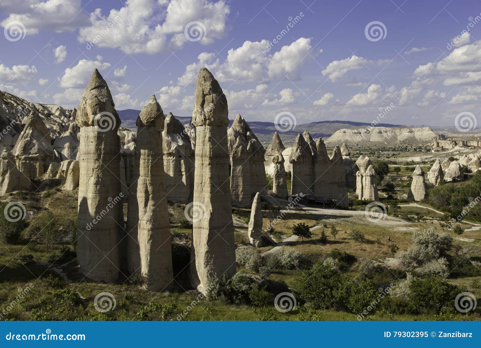 Three Prehistoric Rock Formations in Front of Love Valley in Turkey ...