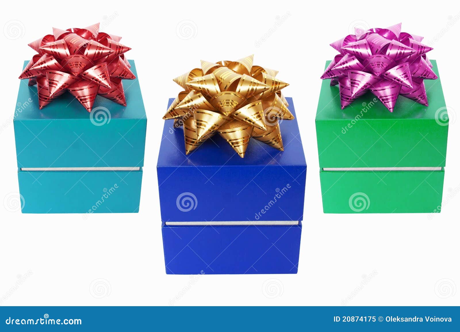 Three presents stock image. Image of colorful, giving - 20874175