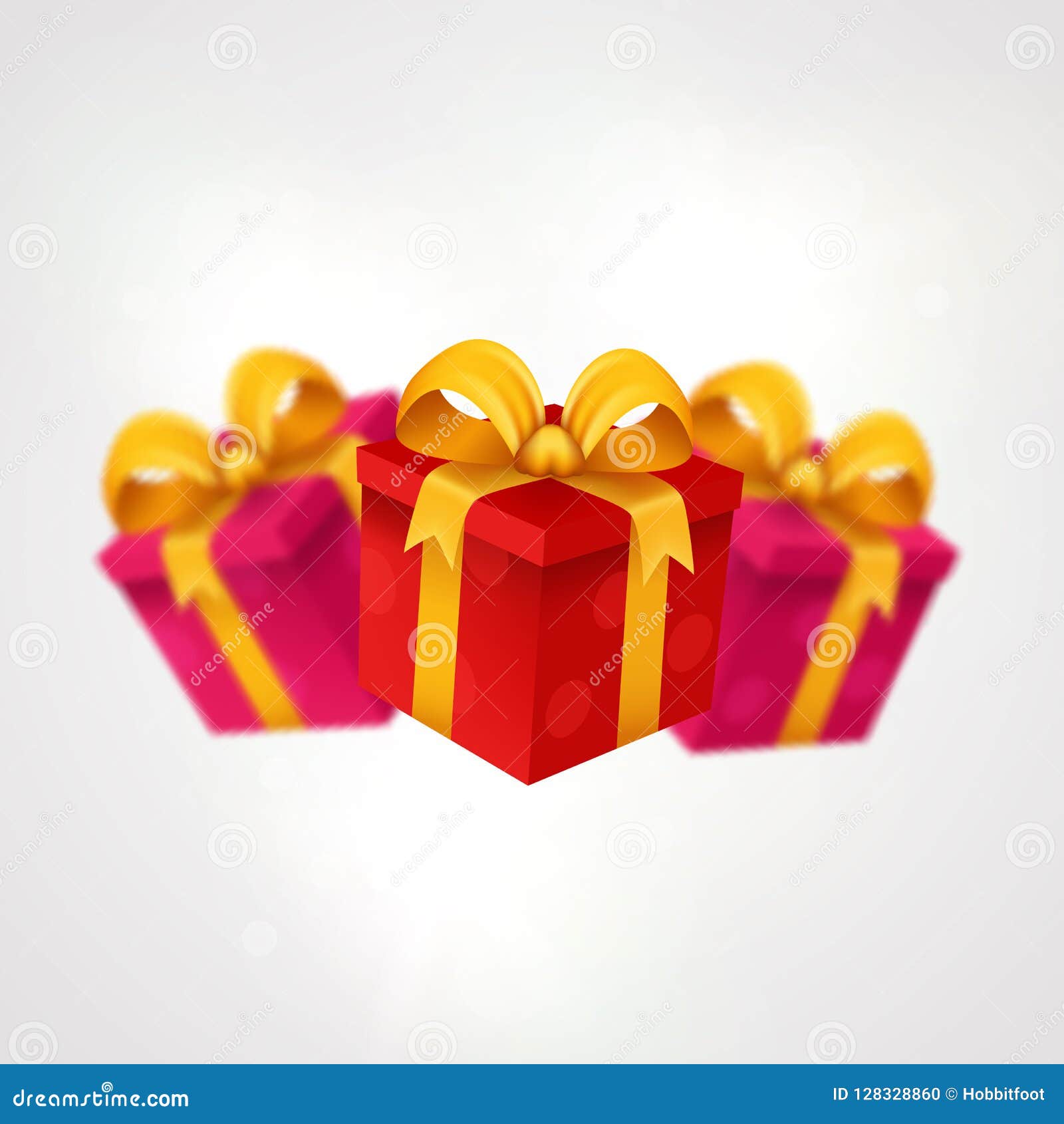 Three Presents. Light Background with Present Boxes Stock Vector ...