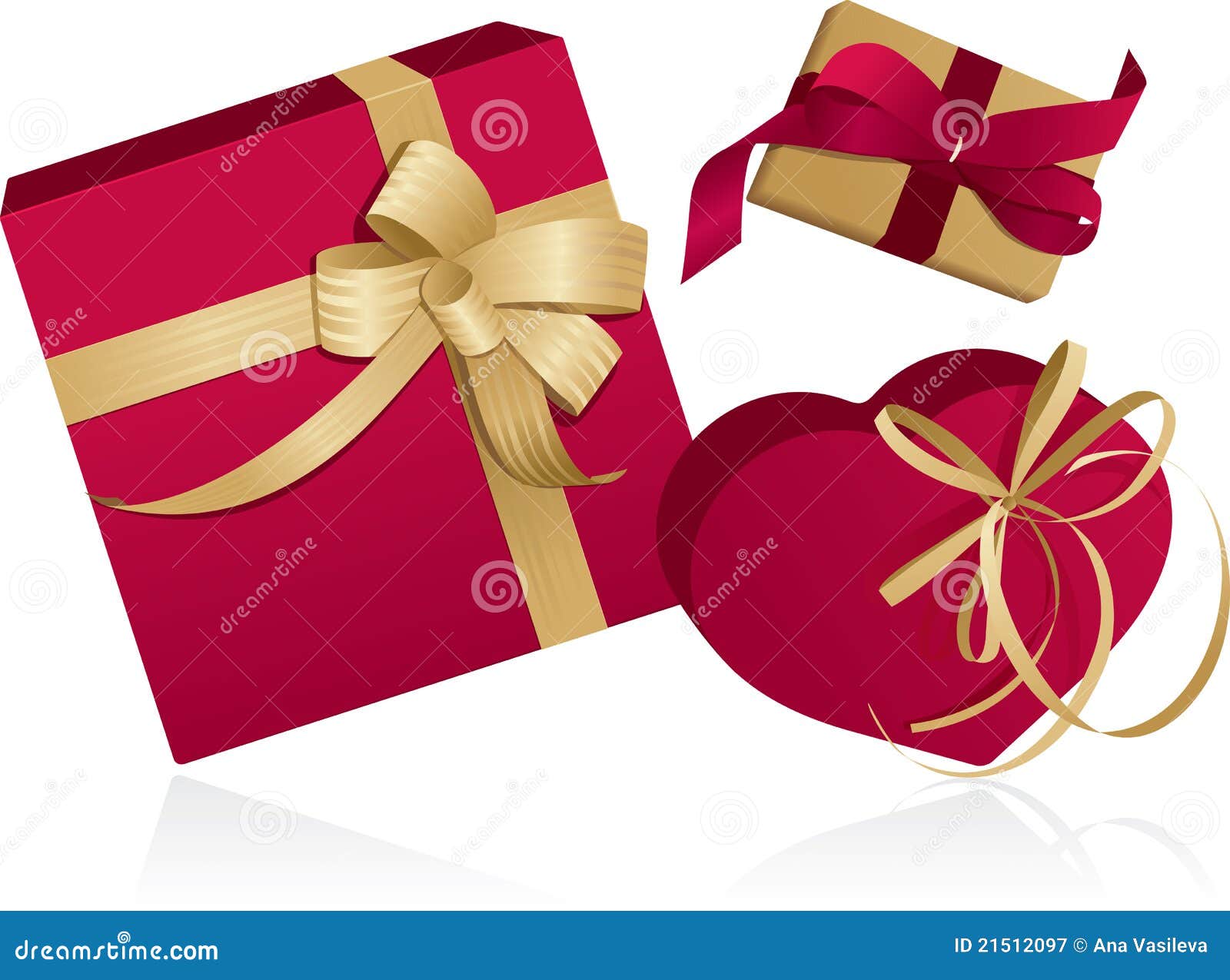 Three Presents with Ribbons Stock Vector - Illustration of celebration ...