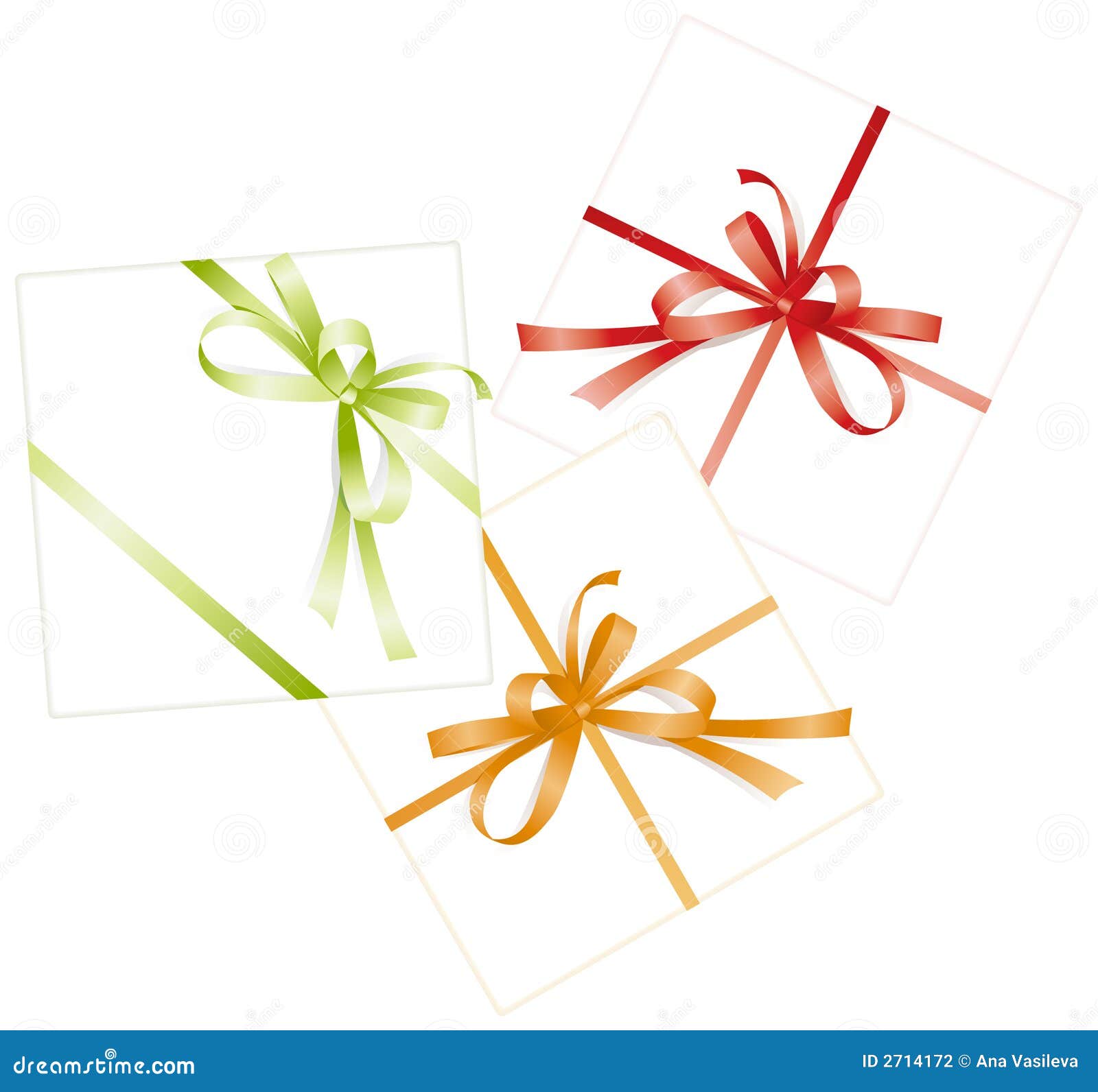 Three Presents, Ribbons, Bows Stock Vector - Illustration of present ...