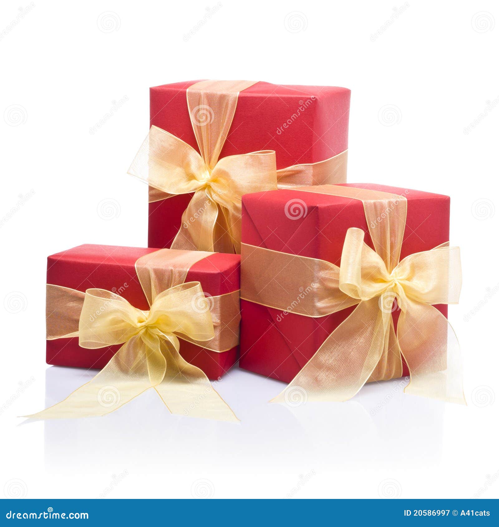 Three Presents in a Studio Setting Stock Image - Image of beautiful ...